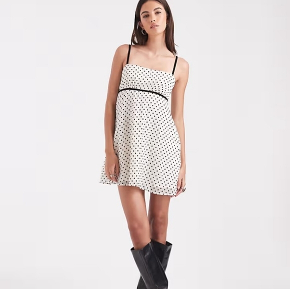 Hollister | Dresses | Hollister Black And White Polka Dot Mini Dress ...